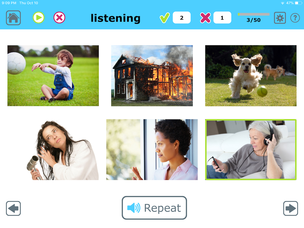 Comprehension Therapy speech app for Understanding Words for Aphasia