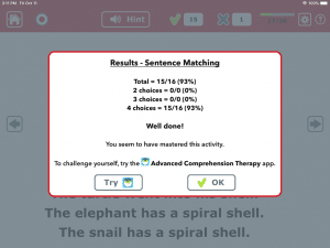 Reading Therapy app with Sentence Exercises - Stroke Rehab & Aphasia