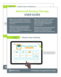 Advanced Naming Therapy Speech App - Word Finding - VNeST - Aphasia