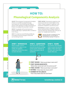 Phonological Components Analysis for Aphasia - How To Guide for PCA