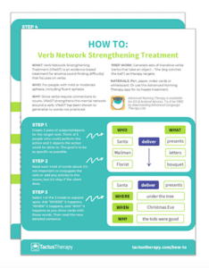 How To: VNeST - Verb Network Strengthening Treatment for Aphasia