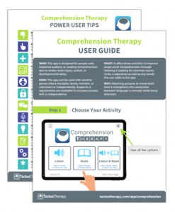Comprehension Therapy speech app for Understanding Words for Aphasia
