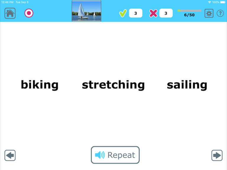 Comprehension Therapy speech app for Understanding Words for Aphasia