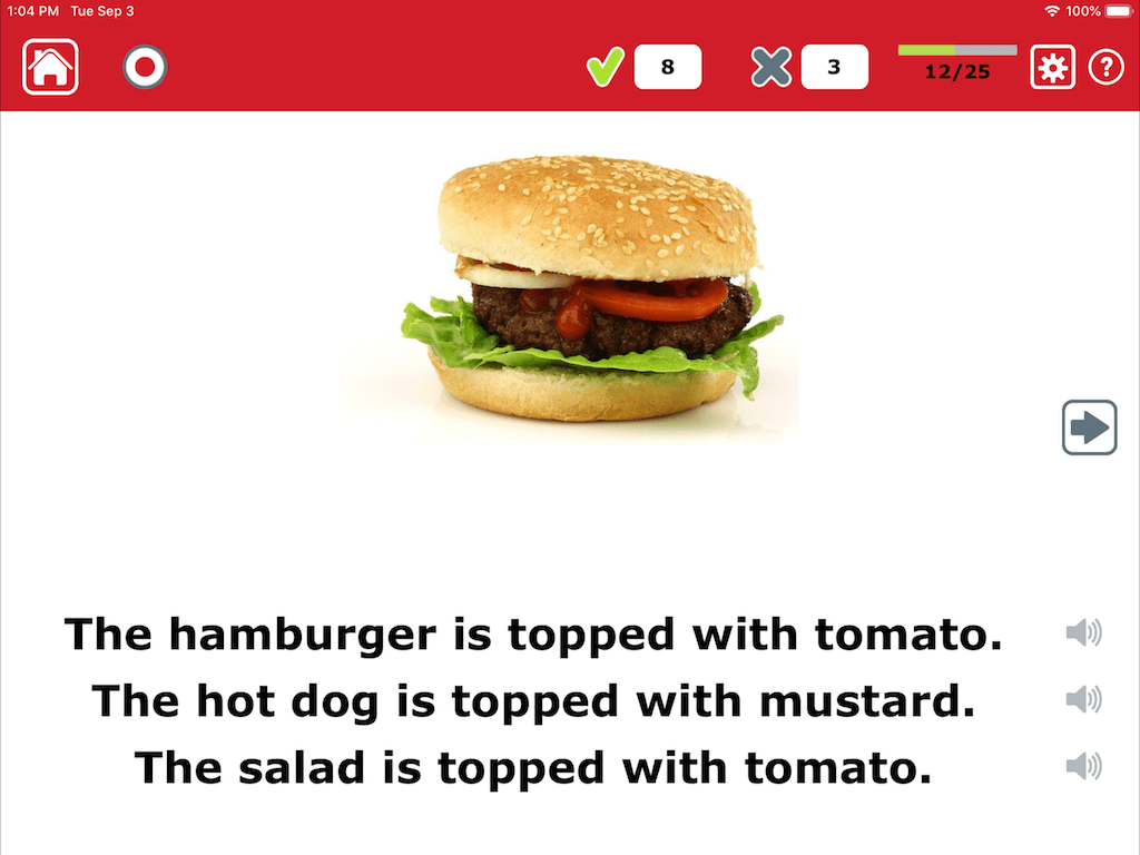 Reading Therapy app with Sentence Exercises - Stroke Rehab & Aphasia
