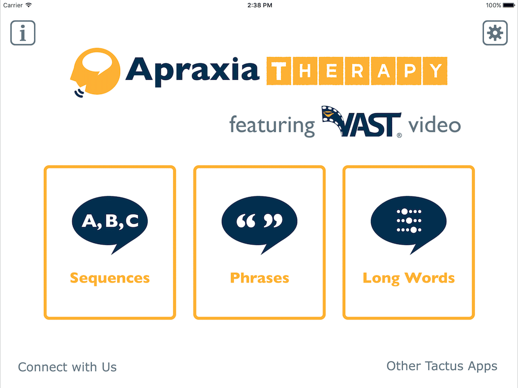 Apraxia Therapy App with VAST Video for Speech after Stroke iOS Android