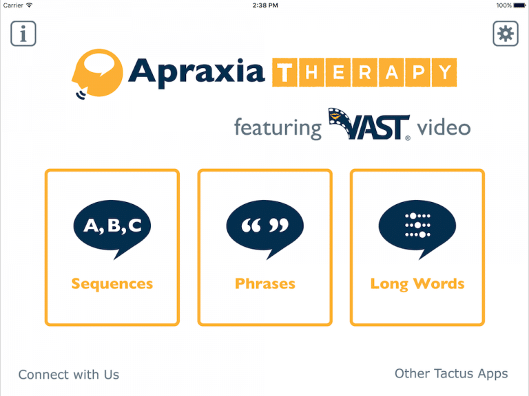 Apraxia Therapy App with VAST Video for Speech after Stroke iOS Android