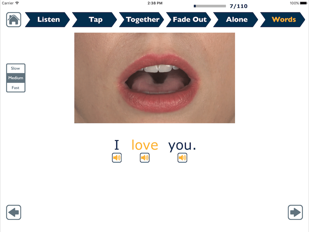Dysarthria Therapy using Apps for Adults with Slurred Speech