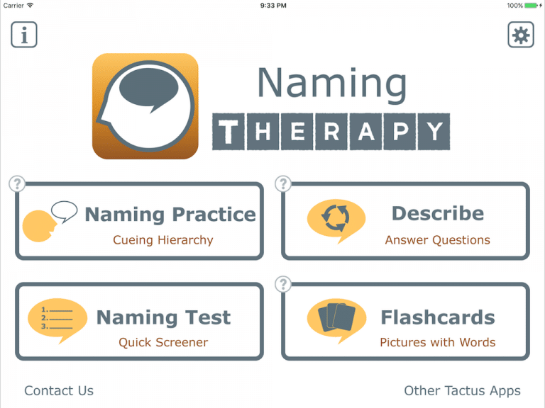Naming Therapy Speech App for Word Finding Strategies - iOS Android