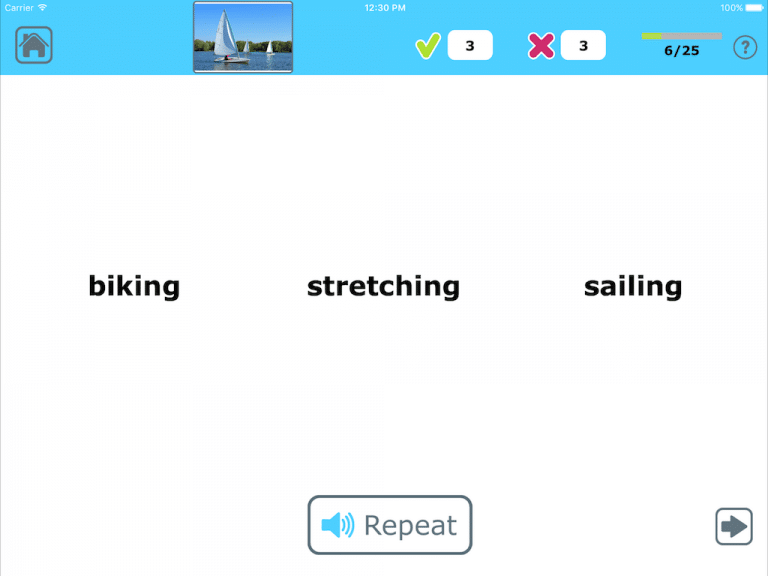 Comprehension Therapy speech app for Understanding Words for Aphasia