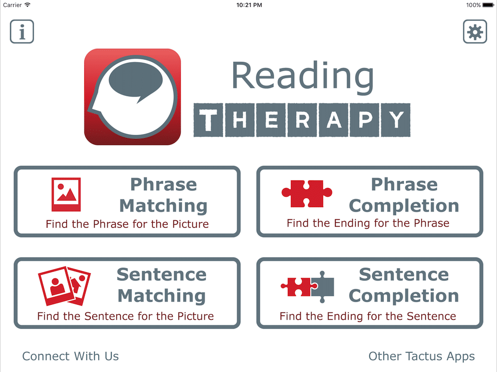 Reading Therapy app with Sentence Exercises - Stroke Rehab & Aphasia
