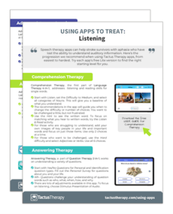 Speech Therapy Apps for Listening & Auditory Comprehension after Stroke