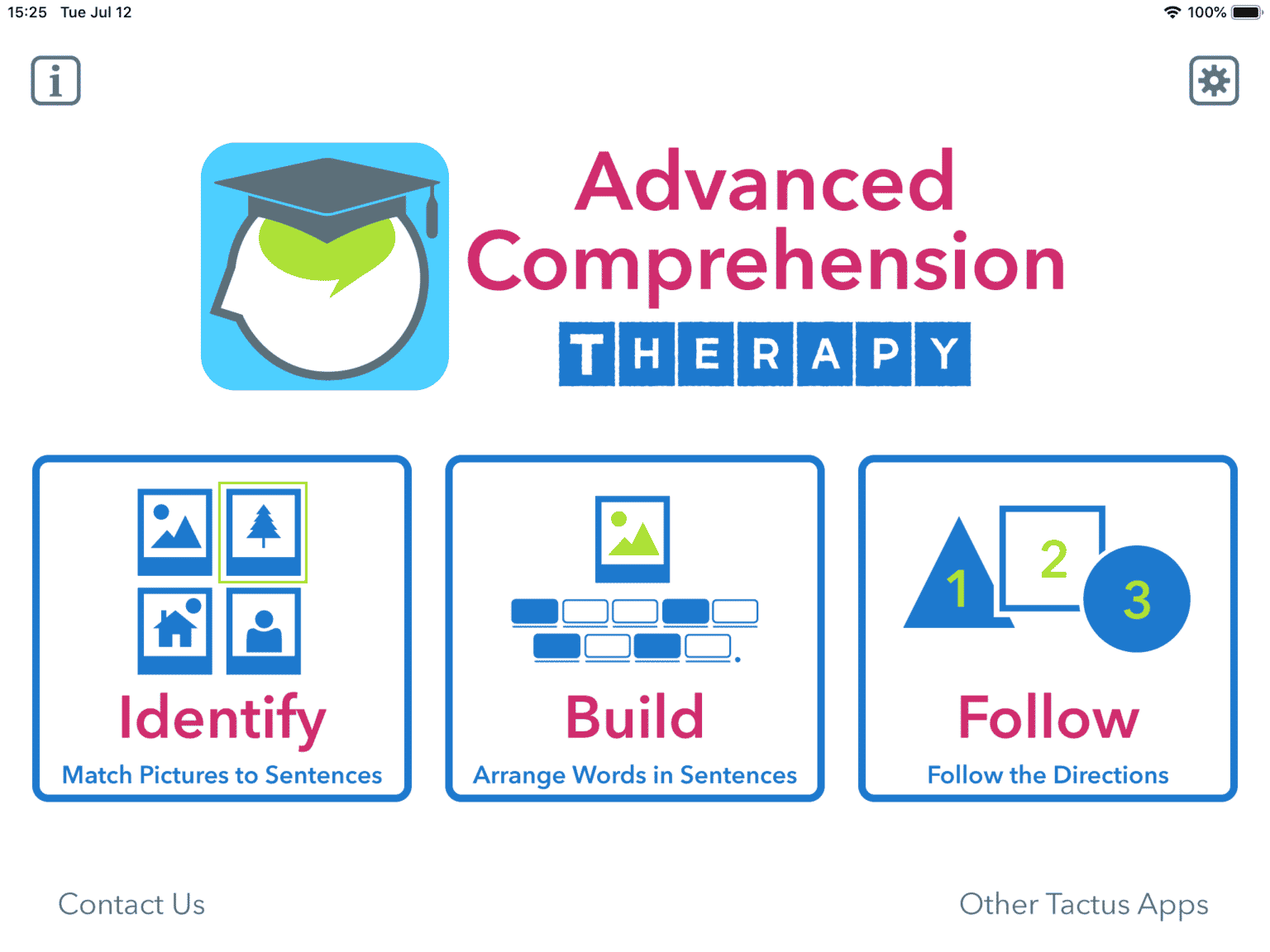Advanced Comprehension Therapy Speech App - Aphasia - iOS & Android
