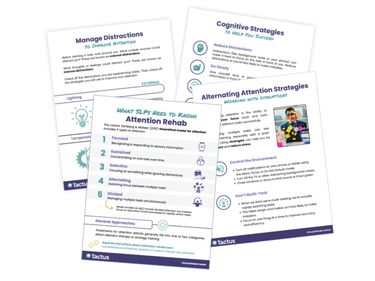 Attention Treatment in Speech Therapy: Cognitive Rehab